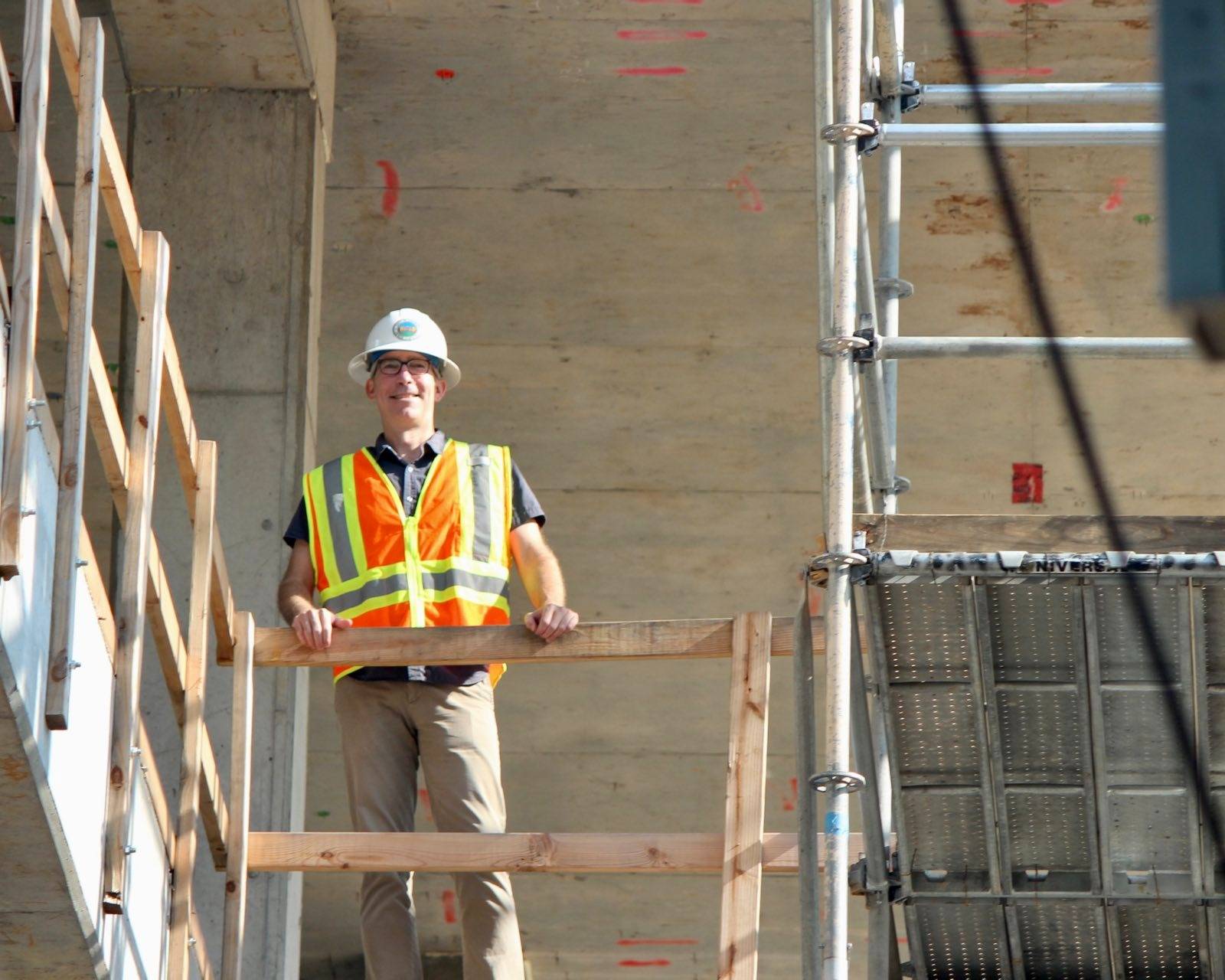 Mayor Damon Seils' view from the giant library crane - Triangle Blog Blog