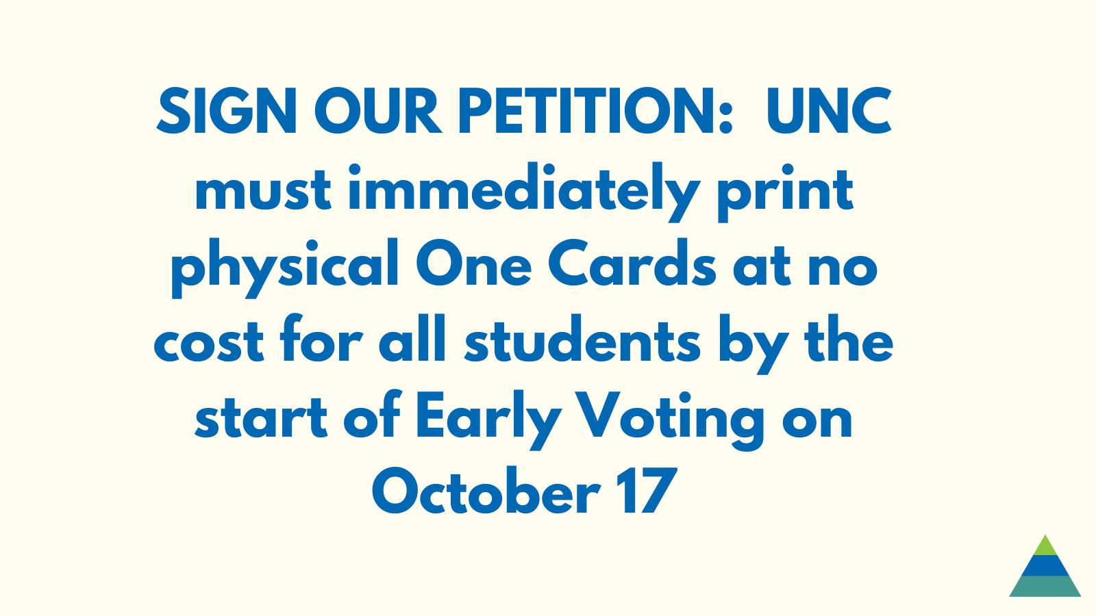 One Card, One Vote - Tell UNC Chapel Hill to immediately print physical ...
